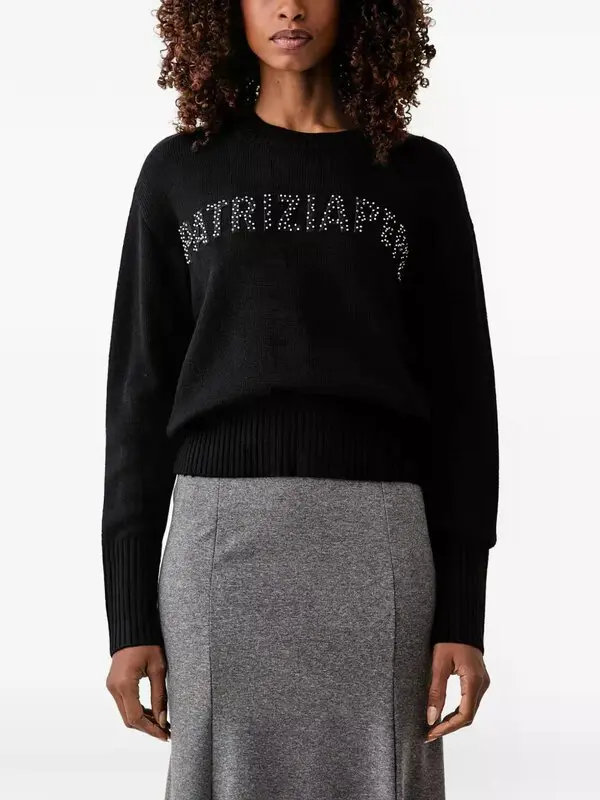 Patrizia Pepe Bead-embellished Logo Sweater