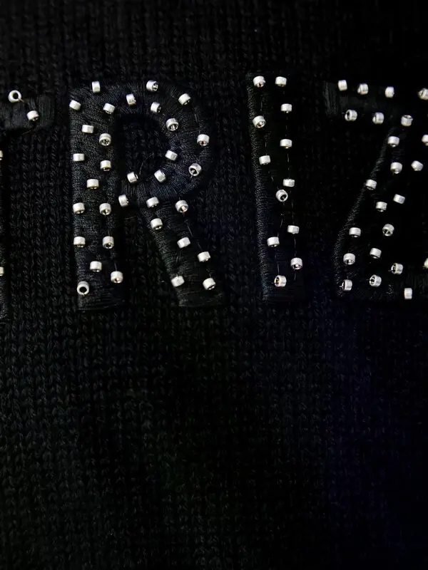 Patrizia Pepe Bead-embellished Logo Sweater