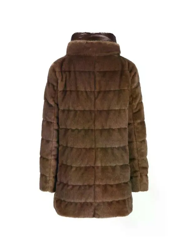 Herno Quilted Faux-fur Coat - Brown