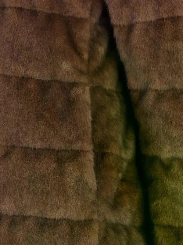 Herno Quilted Faux-fur Coat - Brown