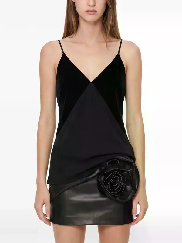 FORTE_FORTE Velvet-panelled Camisole Top