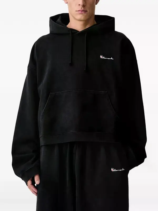 Vetements Logo-embroidered Cropped Hoodie