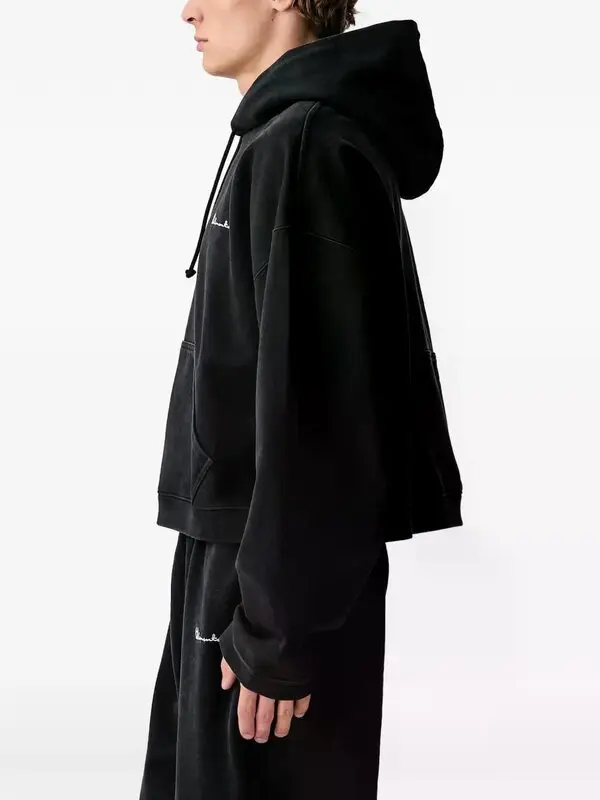 Vetements Logo-embroidered Cropped Hoodie