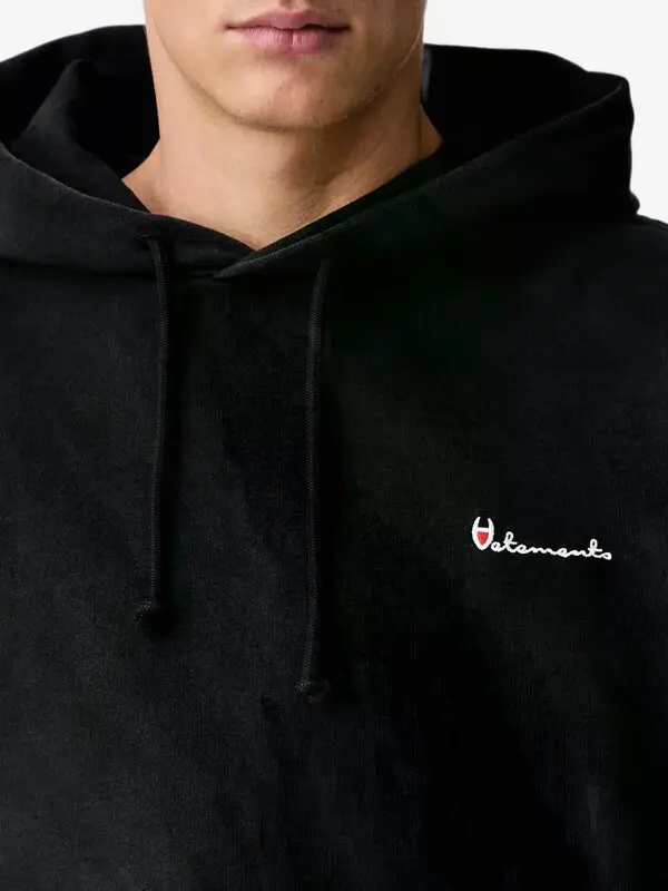 Vetements Logo-embroidered Cropped Hoodie