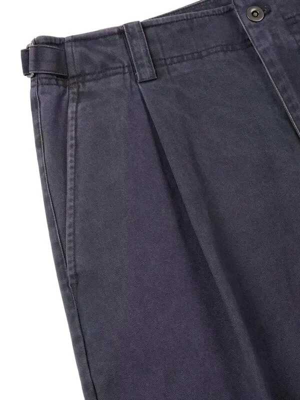 STUDIO TOMBOY Washed Pleated Straight-leg Trousers - Blue