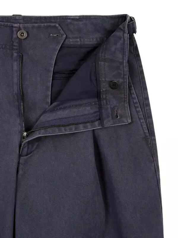 STUDIO TOMBOY Washed Pleated Straight-leg Trousers - Blue