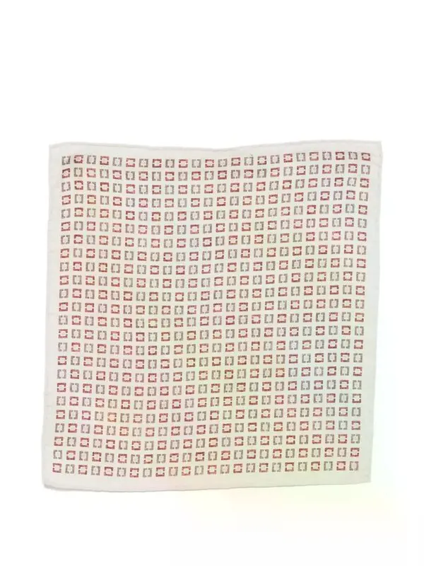Eleventy Geometric-print Pocket Square - White