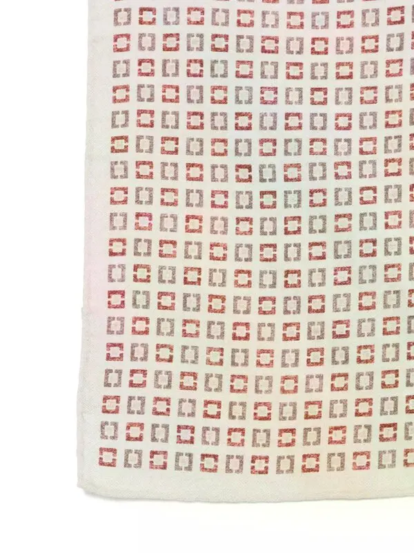 Eleventy Geometric-print Pocket Square - White