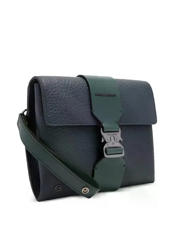 PIQUADRO Buckle-fastening Leather Clutch Bag