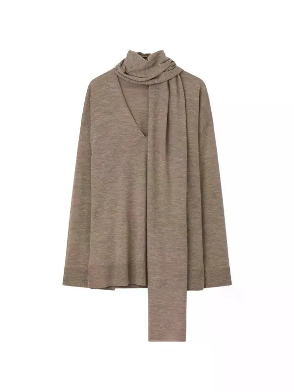 Rodebjer Phylis Scarf-detail Long-sleeve Top - Neutrals