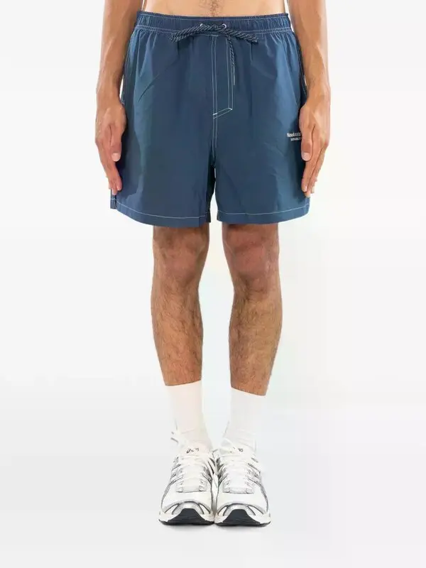 NEW AMSTERDAM SURF ASSOCIATION Contrast-stitch Logo-print Swim Shorts - Blue