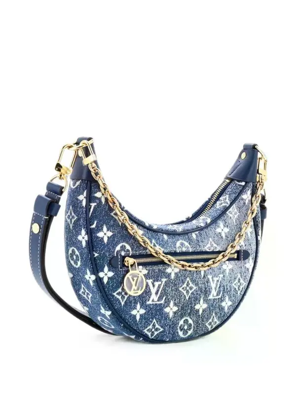 LOUIS VUITTON Loop Handbag Monogram Jacquard Denim Hobo Bag