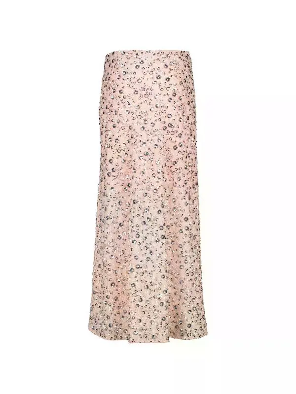 Rabanne Flower-embroidered Sequinned Midi Skirt