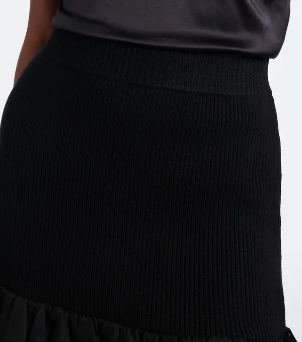 Nina Ricci Ruffled Wool And Cashmere Miniskirt