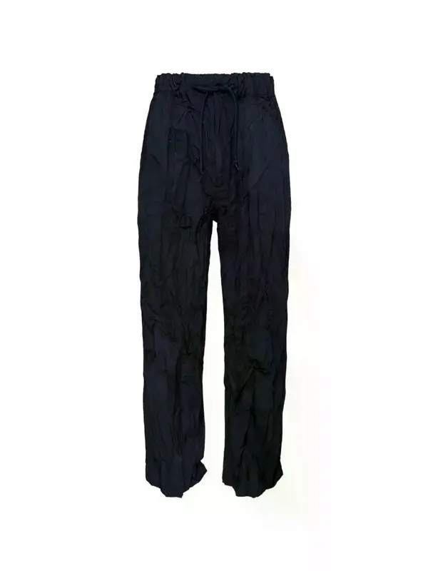 Comme Des Garçons Crinkled-finish Drawstring Trousers