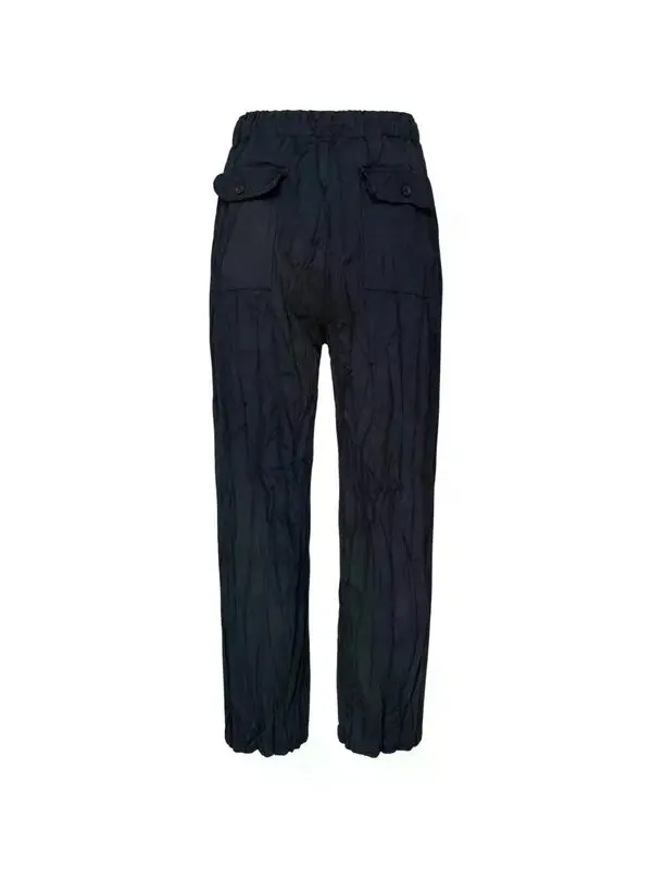 Comme Des Garçons Crinkled-finish Drawstring Trousers