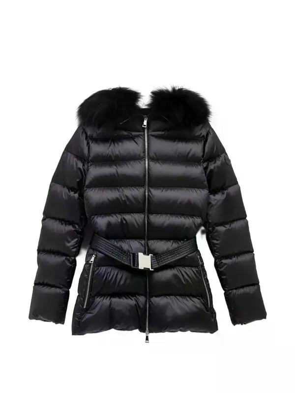 Moncler Cupidones Fur-trim Belted Down Jacket