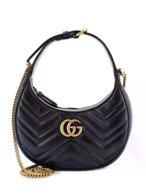 Gucci Gg Marmont Half Moon Matelasse Leather Mini Hobo Bag
