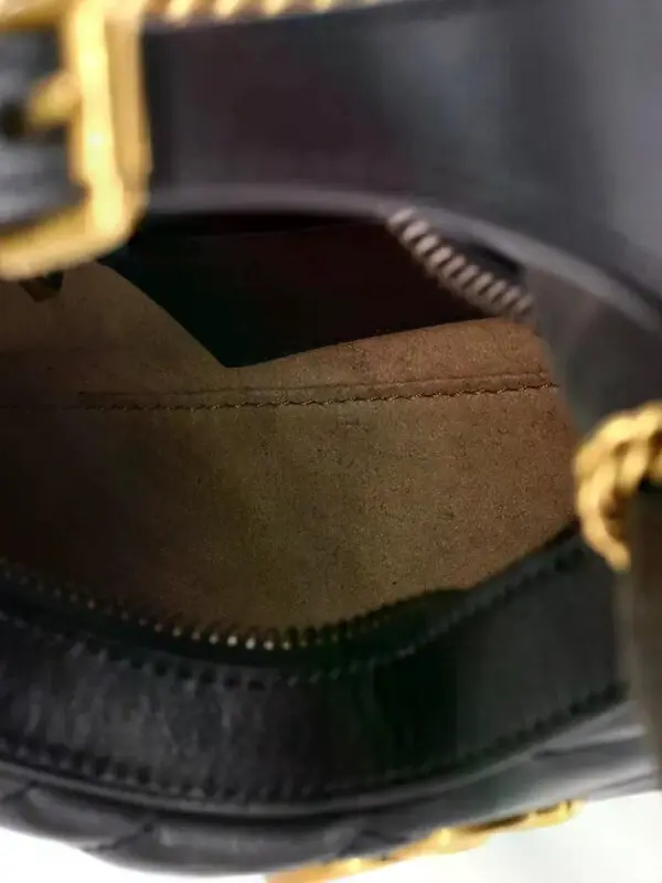 Gucci Gg Marmont Half Moon Matelasse Leather Mini Hobo Bag