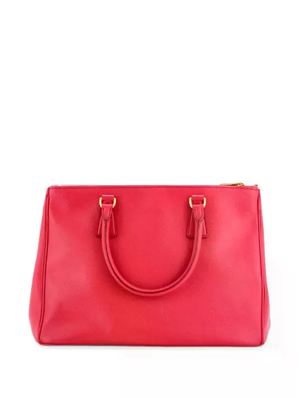 Prada Double Zip Lux Saffiano Leather Large Tote Bag - Pink