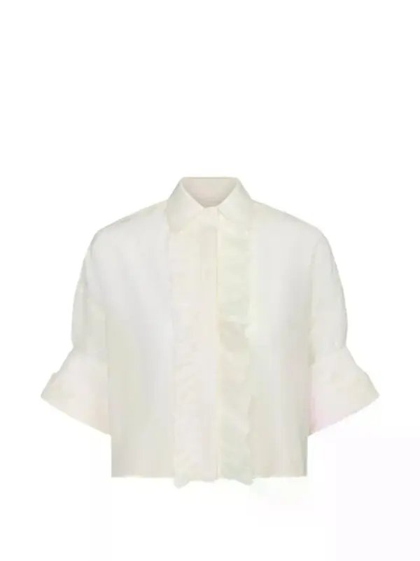 TWP Next Ex Ruffle-trimmed Cropped Shirt