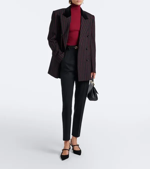 Dolce & Gabbana Chalk Stripe Wool And Cotton-blend Blazer
