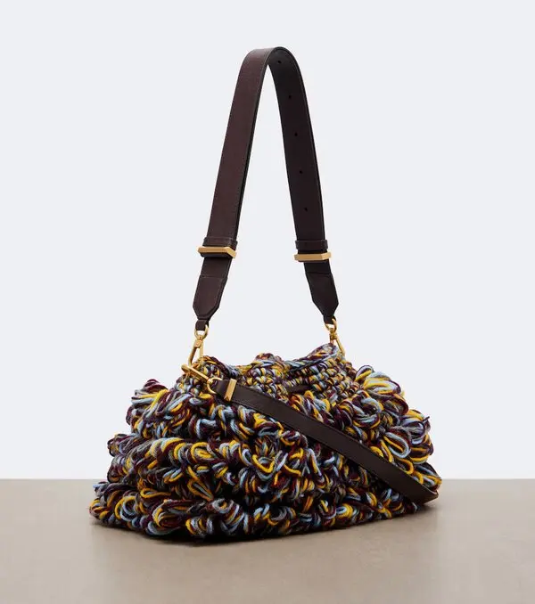 JIMMY CHOO Cinch Medium Knitted Shoulder Bag