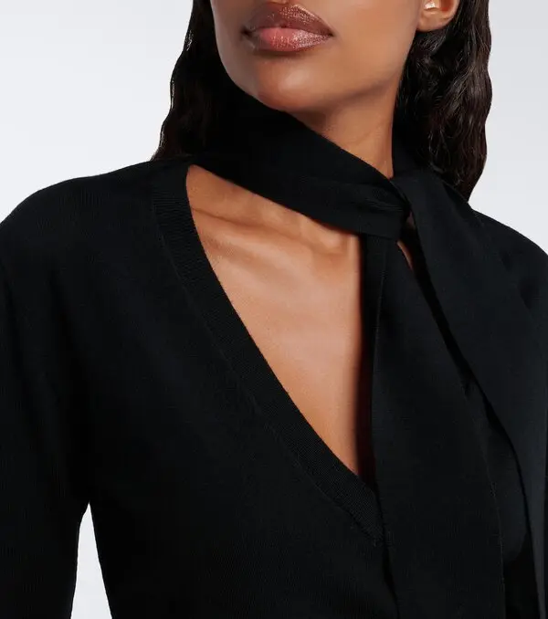 Nina Ricci Lace-trimmed Wool-blend Top