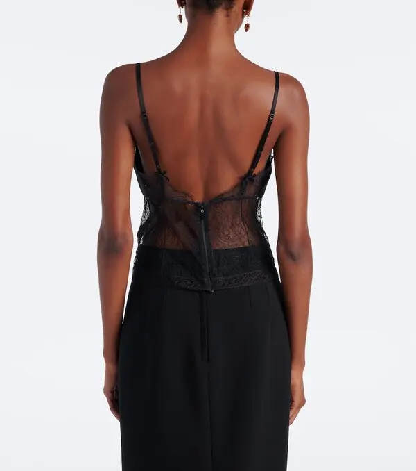 Dolce & Gabbana Floral Satin-trimmed Lace Top