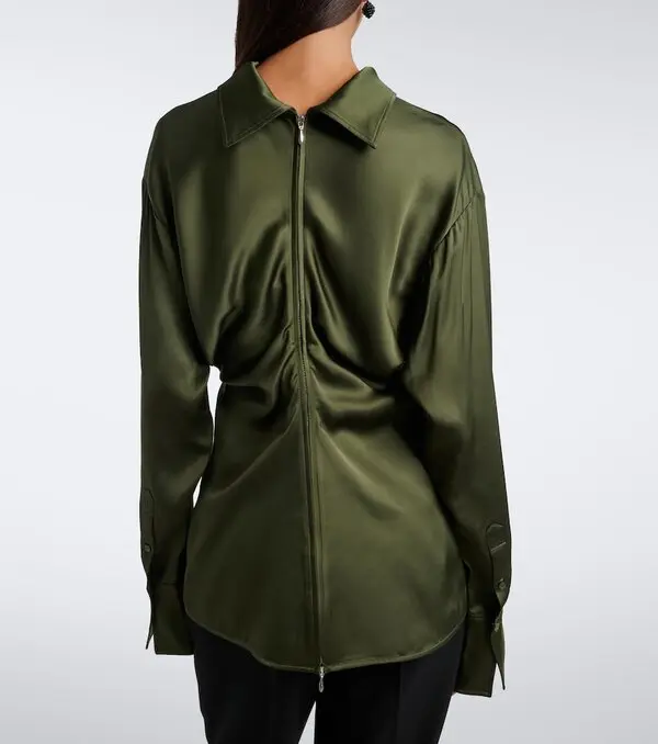 TOTEME Slouch Draped Crepe Satin Blouse