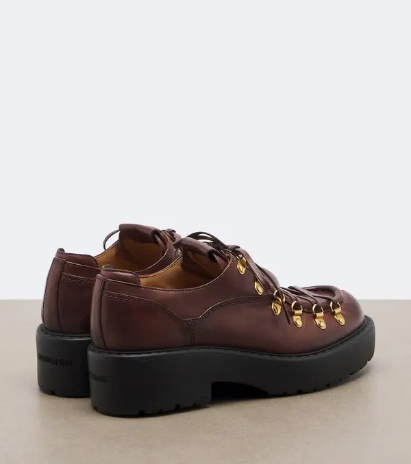 Miu Miu Leather Lace-up Loafers