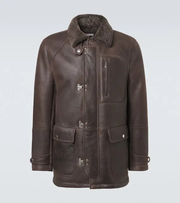 Brunello Cucinelli Shearling-lined Leather Jacket