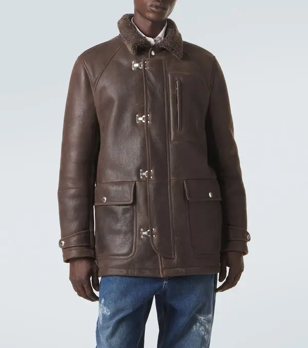 Brunello Cucinelli Shearling-lined Leather Jacket