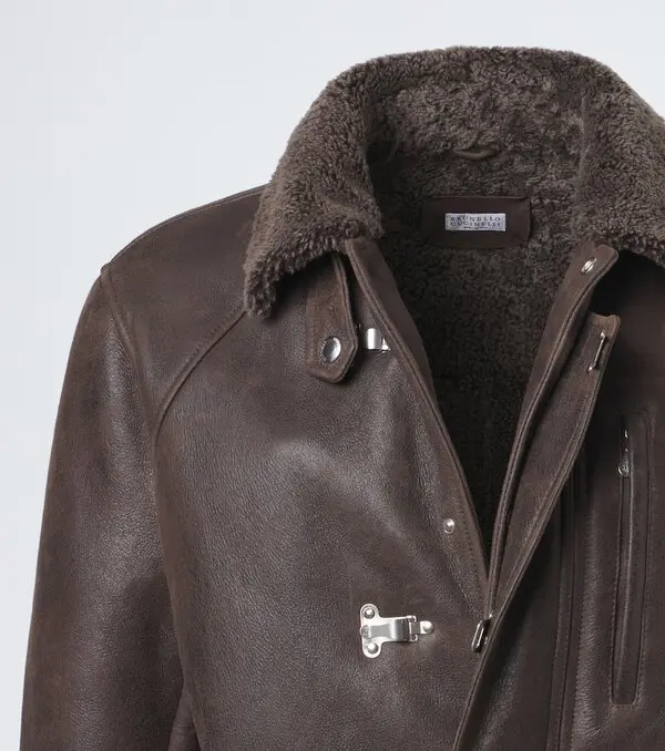 Brunello Cucinelli Shearling-lined Leather Jacket