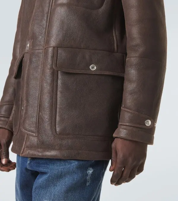 Brunello Cucinelli Shearling-lined Leather Jacket