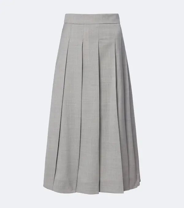 Max Mara Pleated Virgin Wool Maxi Skirt