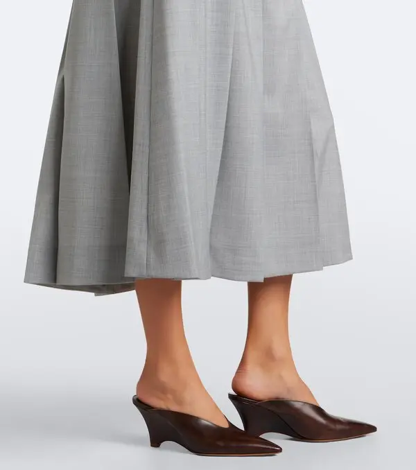 Max Mara Pleated Virgin Wool Maxi Skirt