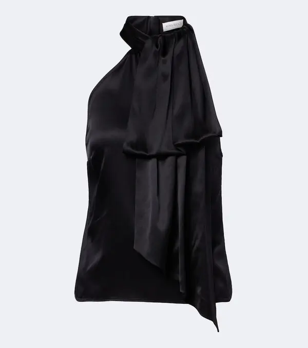 Nina Ricci Silk-blend Satin Top - Black