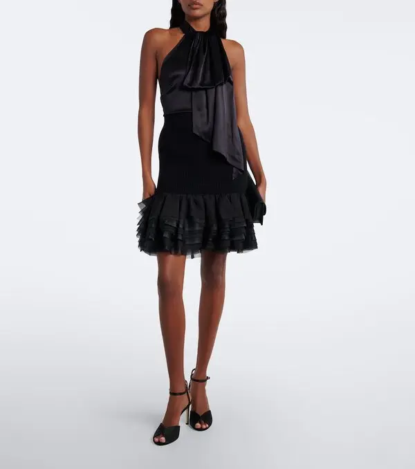 Nina Ricci Silk-blend Satin Top - Black
