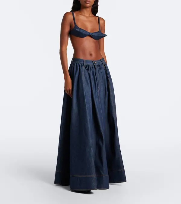 JEAN PAUL GAULTIER Denim Maxi Skirt
