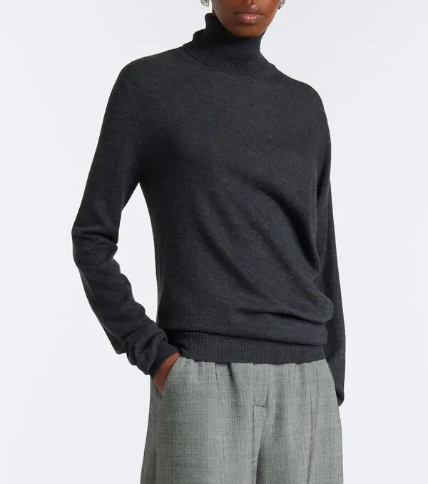 Magda Butrym Draped Wool Turtleneck Sweater