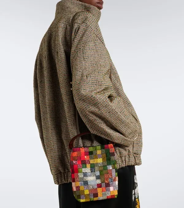Dries Van Noten Small Sequined Patchwork Top-handle Bag