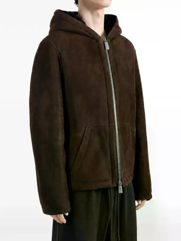 YVES SALOMON Suede Hooded Jacket