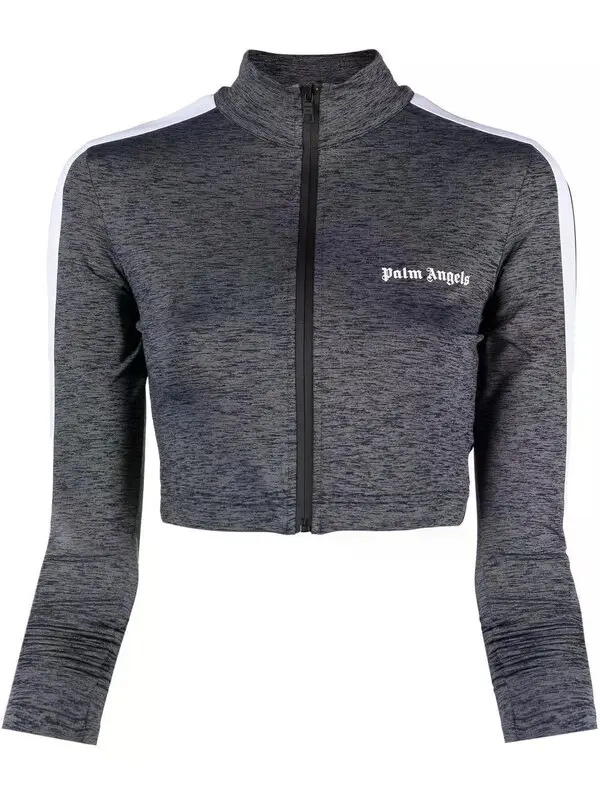 Palm Angels Logo-print Zip-front Track Top - Grey