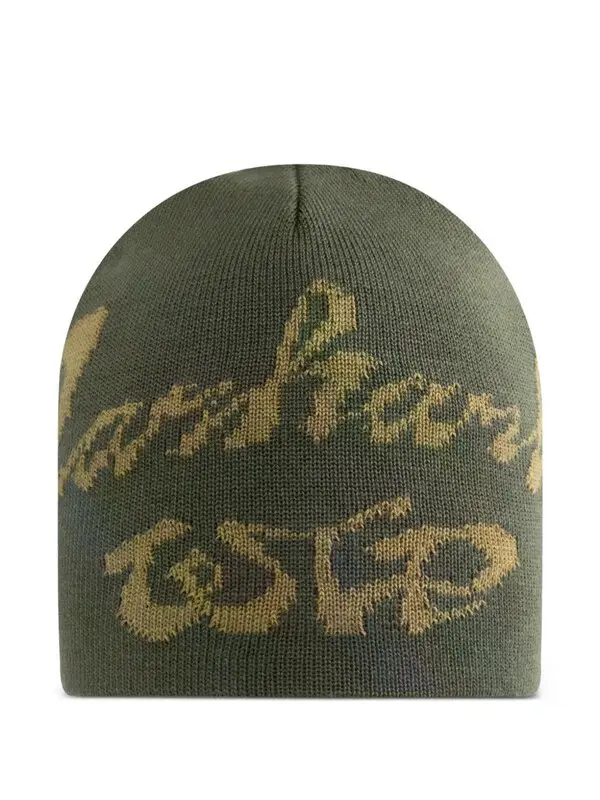 Carhartt Work In Progress Chedda Wip Logo-intarsia Beanie Hat - Green