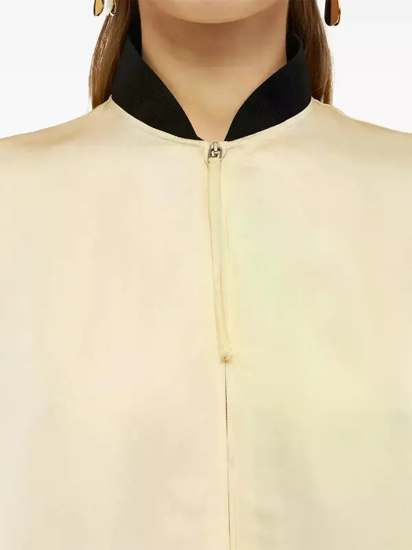 JIL SANDER Panelled Zip-up Satin Shirt