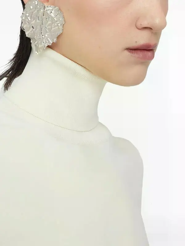 JIL SANDER Leaf-shaped Pendant Earrings