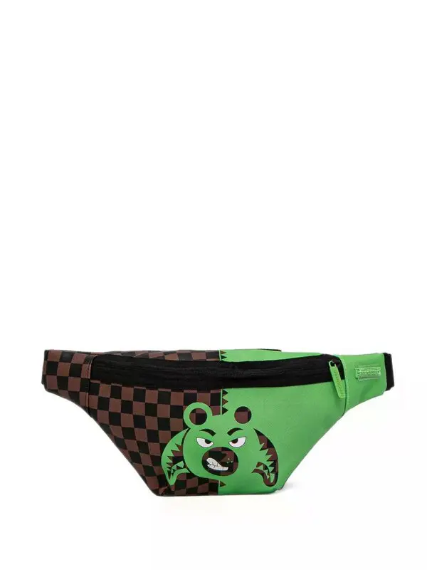 SPRAYGROUND Check-pattern Graphic-print Belt Bag - Green