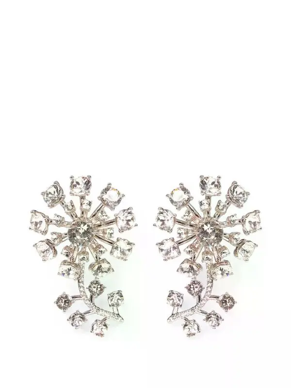 SELF-PORTRAIT Crystal-embellished Floral Earrings