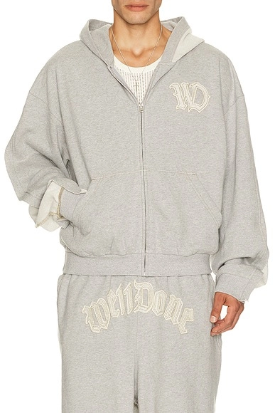 We11Done Inside-out Zip Up Hoodie